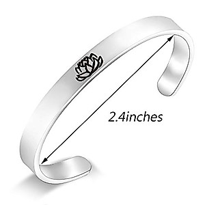KUIYAI Mulan Quote Cuff Bracelet The Flower That Blooms In Adversity Is The Most Rare And Beautiful Of All Princess Bracelet Jewelry (silver)