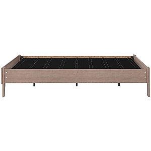 Signature Design by Ashley Flannia Modern Platform Bed, Full, Grayish Brown