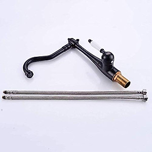 Bathtub Faucet Nostalgia Kitchen Mixer Sink Faucet Country House,Single Lever Mixer Water Tap with Ceramic Brass Handles,360 ° Swivel Ceramic Handles