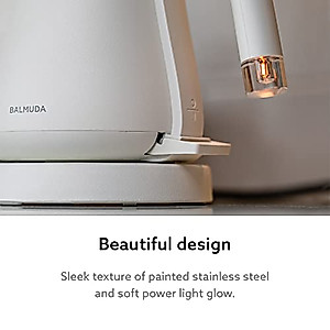 BALMUDA The Kettle | Electric Lightweight Gooseneck Kettle | Stainless Steel | 0.6L (20fl oz) Capacity | Neon Light Indicator | Perfect for Tea and Coffee | K02H-WH | White | US Version