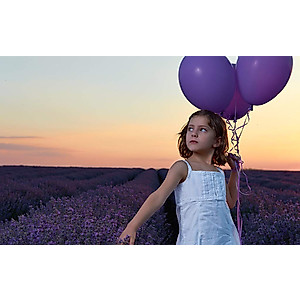 White Purple Confetti Latex Balloons, 50pcs 12 inch Helium Party Balloon with 33 Ft Purple Ribbon for Birthday, Girls Baby Shower, Wedding, Anniversary and Festival Ceremony Princess Decoration