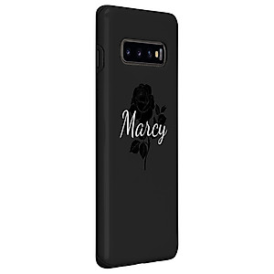 Galaxy S10+ Marcy - Custom Black Rose Phone Cover Gray Personalized Case