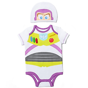 Disney Pixar Toy Story Buzz Lightyear Newborn Baby Boys Cosplay Bodysuit and Hat Set 3-6 Months