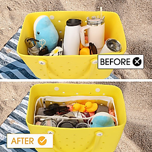 Tiga Clear Insert Divider Organizer for Bogg Bag - Sectional Organization of Items - Accessories for Bogg Bags - with Waterproof Zipper Storage Bag - PVC Material