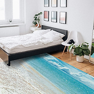 Gsypo Summer Indoor Modern Contemporary Area Rug, Tropical Ocean Beach Sea Water Ultra Soft Non-Shedding Carpet Floor Mats Stain Resistant Living Room Bedroom Area Rugs Washable 5'x8'