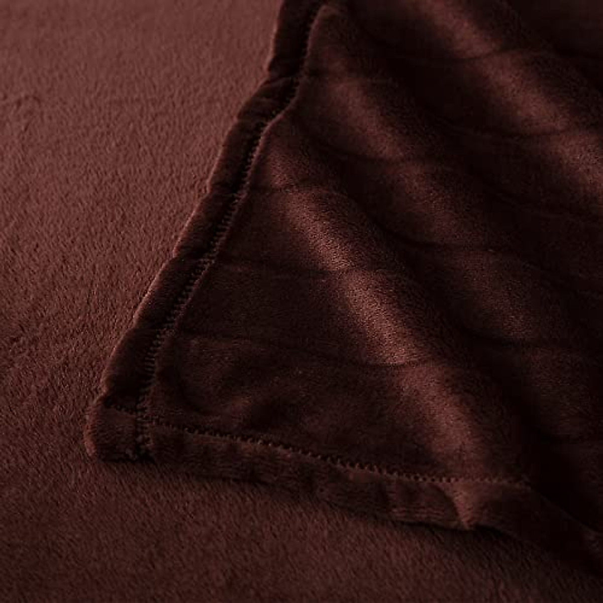 Bertte Decorative Stripe Lightweight Fleece Cozy Sofa Bed Seasons Throw 330 GSM Soft Plush Fuzzy Warm Fluffy Blanket, 50"x 60", Brown