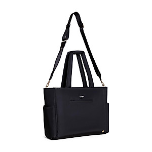 Jujube New Utility-Strap Tote Bag, Large Diaper Bag with Portable Changing Pad, Travel Bag for Boy or Girl, Carrying Baby Essentials, Bottles, Wipes, Diapers, Pacifiers, Black