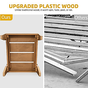 DWVO Garden Chair Weather-Resistant Outdoor Patio Seating, 21.4" L X 19.7" W X 31.7" H Large HIPS Outdoor Dining Chair for Deck, Poolside and Backyard (Brown)