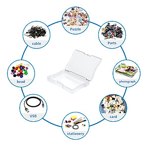 Fireproof Safe Photo Storage Box with 18 Inner 4" x 6" Clear Photo Cases, Portable Photo Organizer with Lock for Picture, Collapsible Photo Container with Handle and 18 Boxes 4 Sheet Label Stickers