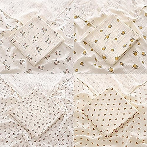 kmilro Muslin Swaddle Blankets 4 Pack Baby Swaddle Blankets for Unisex 40 x 40 inches Newborn Receiving Blanket Cotton Soft Breathable Muslin Baby Swaddles for Boys & Girls