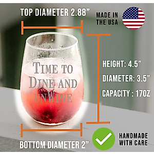 Personalized Etched 17oz Stemless Wine Glass Tumbler – Wine Gifts for Women - Unique Customized Gifts for Mother's Day – Custom Gifts for Wine Lover Gifts - Gifts for Her, Message, Your Text Here