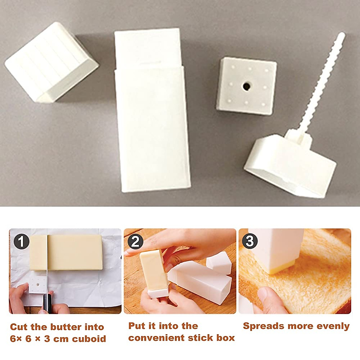 EKDJKK Butter Spreader, Butter Dispenser with Lid, Plastic Butter Stick Holder Container, to Spread Butter on Cookware, Baking Dishes, Corn, Toast, Waffles