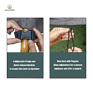 F&J Outdoors Waterproof Patio Furniture Cover UV Resistant Fade Resistant Outdoor Sectional Sofa Set Cover, Grey, 126"W x 83"D x 27.5"H