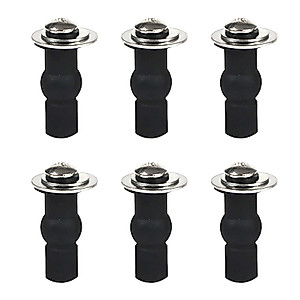 Hibbent 6 Pack Universal Toilet Seat Hinges Screw, Toilet Seat Hinges Blind Hole fixings Expanding Rubber Top Fix Nuts Screws for Top Mounting Toilet Seat Hinges-3 Pairs (with One Expandable Ball)