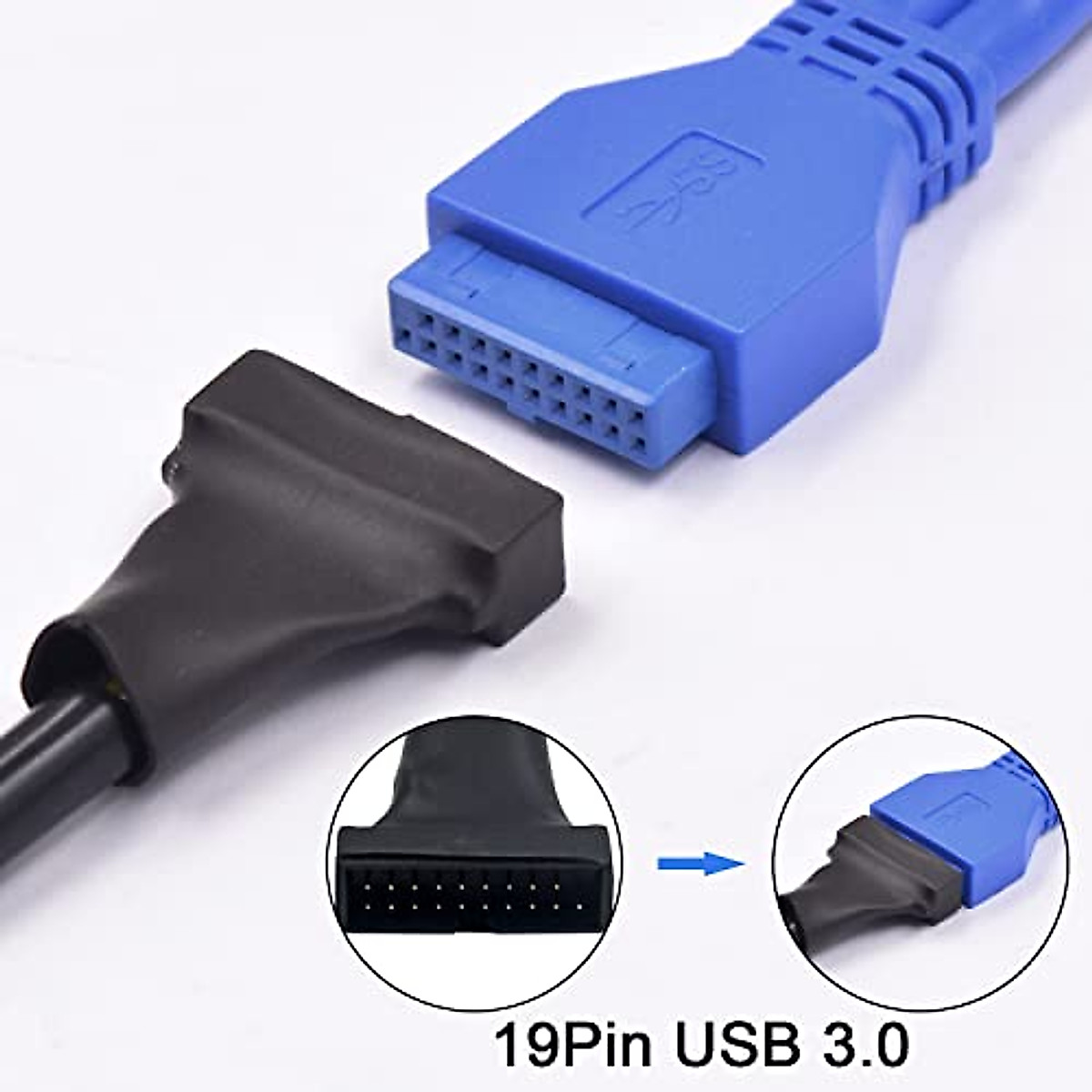 Duttek USB 3.0 Header to USB 2.0,USB 3.0 to USB 2.0 Motherboard Adapter Cable,19 Pin USB3.0 Male to 9 Pin USB2.0 Female Motherboard Cable Adapter Converter 6 inch/15cm (2-Pack)