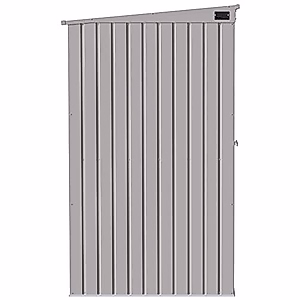 Arrow Shed Elite 10' x 4' Outdoor Lockable Steel Storage Shed Building with Pent Roof, Cool Grey