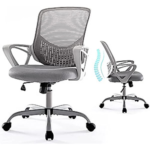 Office Chair Ergonomic Computer Chair Mesh Back Desk Chair Mid Back Task Chair with Armrests/Height Adjustable for Home Office Gaming