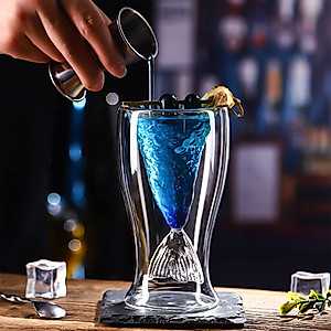 Mermaid Gifts,Set of 2 3OZ shot glasses for Girl & Women,Mermaid Tail Wine Glasses, Novelty Mermaid Shot Glass,for Beer Whiskey Cocktail,Gift for Mermaid Party Favors,Birthday,Christmas,New Year