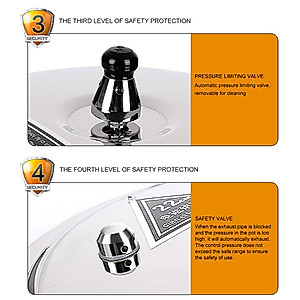 DSFHKUYB Stainless Steel Pressure Cooker, Suitable on All hob Types Including Induction, Stainless Steel, Diameter: 16 cm,5L