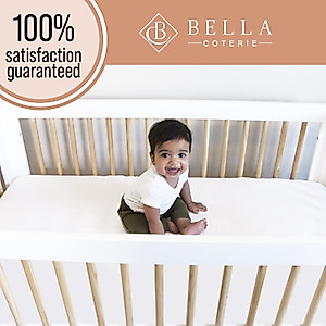 Bella Coterie Luxury Bamboo Crib Sheet | Organically Grown | Ultra Soft | Cooling for Better Sleep | Deep Pocket Fitted Sheet for Crib & Toddler Mattress | Viscose Made from Bamboo [Sea Glass]