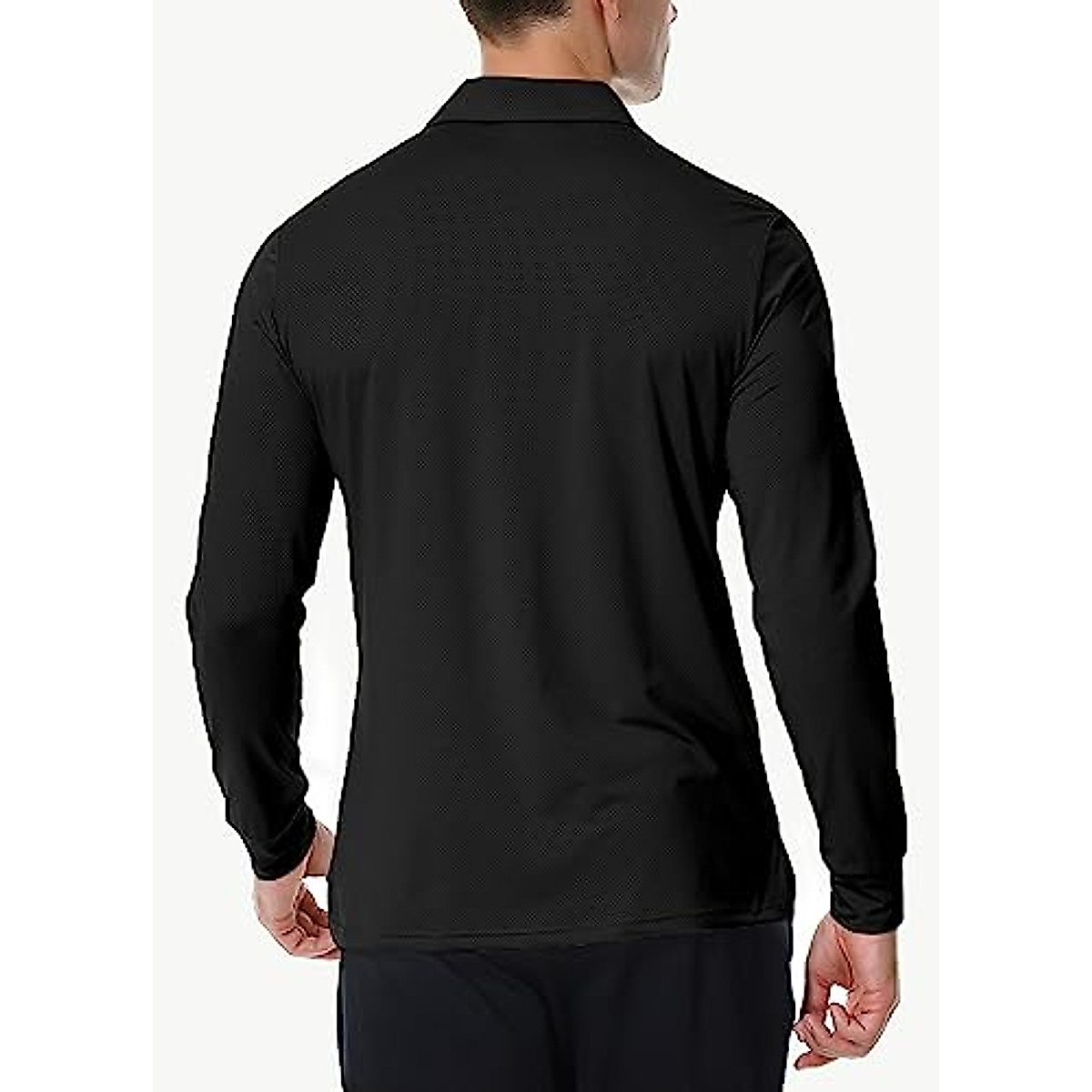 JIM LEAGUE Men's Long Sleeve Golf Polo Shirts Athletic Casual Travel Performance Collar Shirts Lightweight Quick Dry UPF50