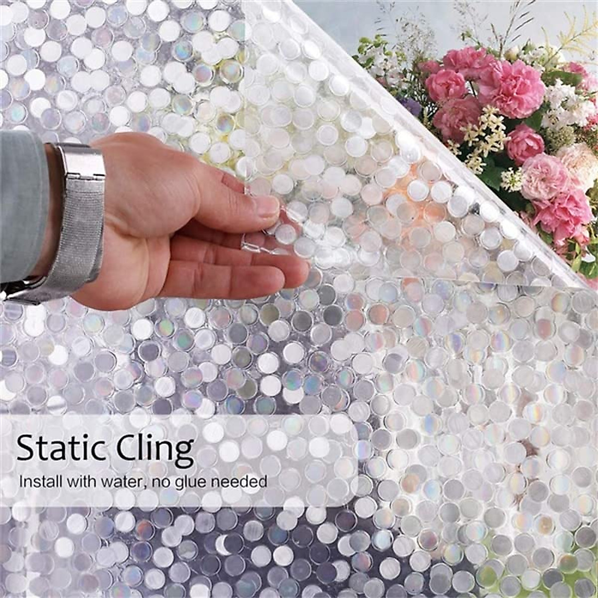 XENITE Window Privacy Film Translucent Cobblestone Frosted Window Privacy Film Self Adhesive Glass Stickers one Way Window Film Window (Color : Transparent, Size : 45x100cm)