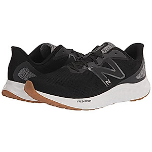 New Balance Men's Fresh Foam Arishi V4 Running Shoe, Black/Silver Metallic/Gum 2, 10.5