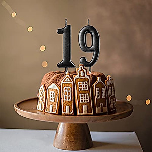 AIEX 7cm/ 2.76 Inch Cake Number Candle, Medium Size Black Numeral Birthday Candle Cake Topper Decorations for Kids Adults Wedding Anniversary Party (Number 1)