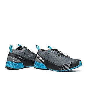 SCARPA Men's Ribelle Run GTX Waterproof Gore-Tex Trail Shoes for Trail Running and Hiking - Anthracite/Lake Blue - 10.5-11 Women/9.5-10 Men