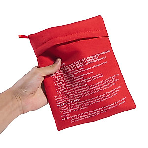 OBTANIM Microwave Potato Bag, 2 Pack of Reusable Microwave Cooker Bag Baked Pouch Potato Bag, Red