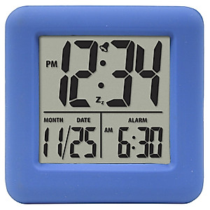 Equity by La Crosse 70905 Soft Blue Cube LCD Alarm Clock 5.20in. x 4.20in. x 3.30in.