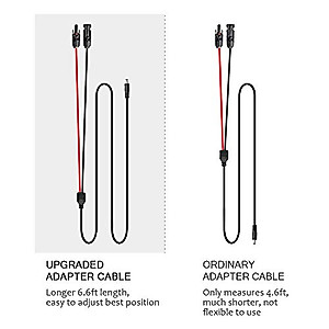 WOLFWILL Solar Panel Adapter Cable to DC 5.5mm x 2.1mm - Universal Charge Adapter Connector for All Power Solar Panel and Portable Solar Generator Inverter
