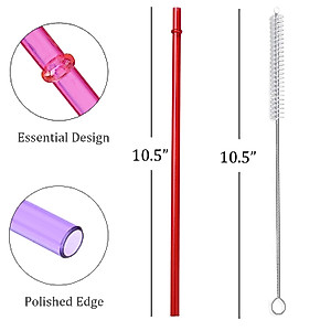 ALINK 200 Colorful Flexible Straws + 10 Tritan Reusable Straws with Cleaning Brush