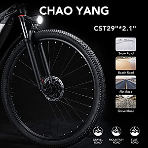 Electric Bike for Adults, 48V 17AH Removable LG Cells Battery Snow Ebike, 29" 750W Brushless Motor 32MPH Mountain Bicycles,Shimano 7-Speed with Hydraulic Disc Brakes Beach Ebike UL Certified