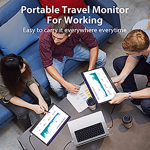 KYY Portable Monitor Latest 15.6'' FHD 1080P USB-C HDMI Laptop Monitor w/Smart Cover Bag & Dual Speakers, External HDR Computer Screen, Travel Gaming Monitor for PC MAC Phone Xbox PS4/5 Switch