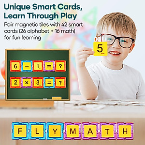 Assark Magnetic Tiles, 98pcs Magnetic Blocks Set Magnet Toys with 2 Cars, Kids Magnetic Building Blocks Set for 3 4 5 6 7 8+ Year Old Boys Girls, STEM Preschool Toys for Gift