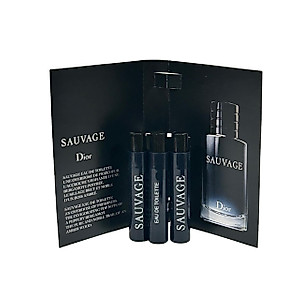 Dior Christian SAUVAGE MEN Sample Spray EDT Perfume Vial 1 ml /0.03 oz - 3 PCS