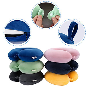 DUANY STORE Neck Pillow for Traveling, Upgraded Travel Neck Pillow for Airplane 100% Pure Memory Foam Travel Pillow for Flight Headrest Sleep, Portable Plane Accessories