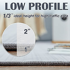 jinchan Area Rug 4x6 Modern Abstract Rug Grey Accent Rug Indoor Kitchen Rug Striped Ombre Print Mat Low Pile Rug Soft Carpet Contemporary Floor Cover for Living Room Bedroom Dining Room