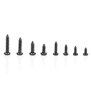 Self Tapping Screws, 400Pcs Black Stainless Steel M2/M2.6 Cross Pan Head Self Tapping Screws Set Assortment Kit