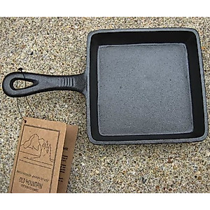 Old Mountain Square Single Serve Cast Iron Skillet - Preseasoned Set of 6