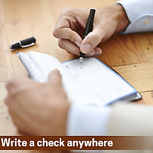 Aurya Leather Checkbook Cover Holder with Free Divider Right Handed with Middle Pen Design Checkbook Cover Case for Women/Men