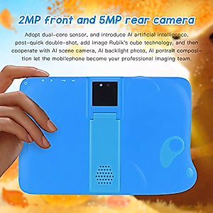 soobu Reading Tablet, Blue 6000mAh 5G WiFi Dual Camera HD IPS Screen 7 Inch Tablet for Study (Blue)