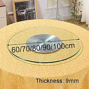 60-100cm Glass Serving Lazy Susan, Rotating 360° Smooth Glass Turntable Round Rotating Tray for Dining Table Aluminum Alloy Bearing