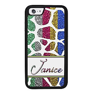 Glittery Sparkle Zebra Colorful Personalized Apple iPhone Black Rubber Phone Case Compatible with iPhone 14 Pro Max, Pro, Max, iPhone 13 Pro Max Mini, 12 Pro Max Mini, 11 Pro Max X XS Max XR 8 7 Plus