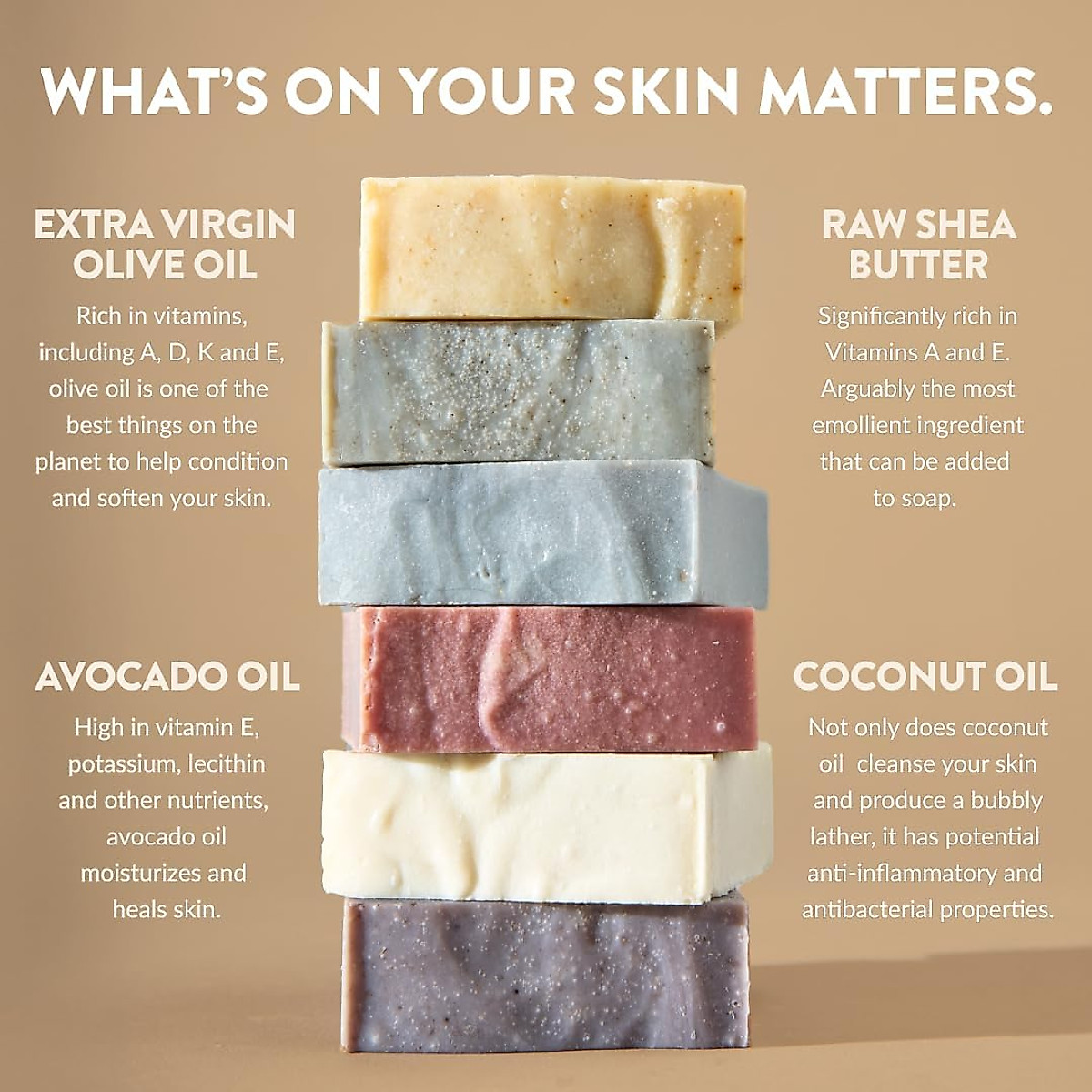 Crate 61 Organics, Handmade in Canada, Plant Based Cold Process Natural Bar Soap, With Premium Essential Oils, Pack of 6 (Dry Skin)