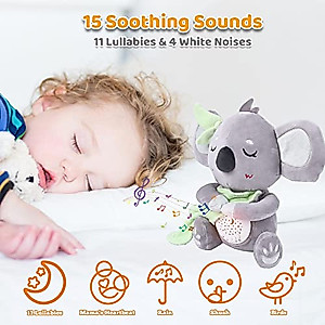 Baby Soother, Portable Sound Machine Baby with Projector, Night Light, 15 Lullabies, Baby White Noise Machine for Cribs Travel Newborns, Auto-Off & Volume Control, Baby Shower Gifts Infants Girls Boys
