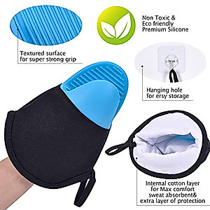 Ubrand Flybirdshome Mini-Oven Gloves,Cooking Pinch Gloves,Silicone Oven Mitts, Pinch Potholders for Kitchen,Cooking Gloves Heat Resistant,Pot Holders and Oven Mitts Sets Suitable for Kitchen Cooking