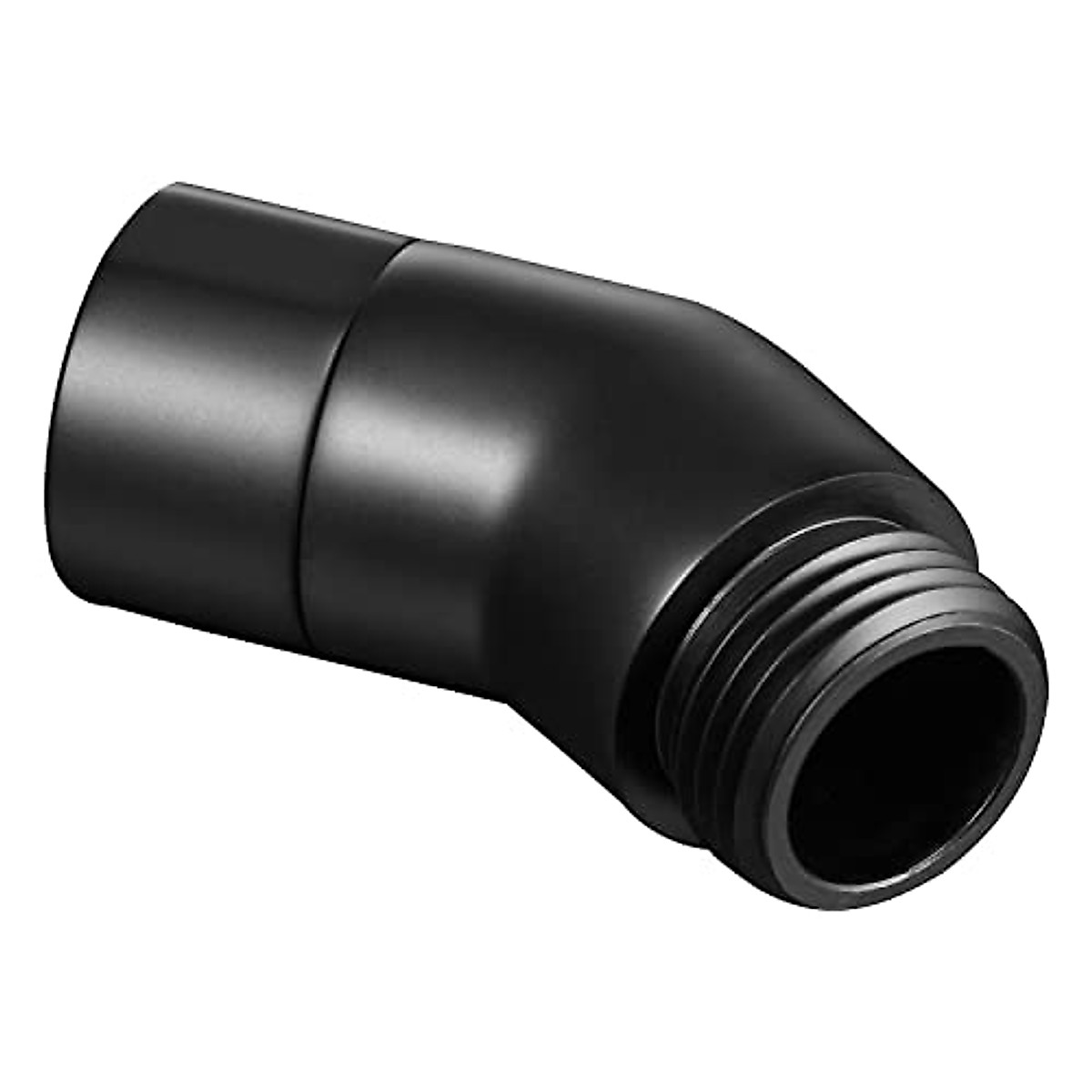 Solid Brass Shower Elbow Adapter for Shower Head, 45 Degree Hand Shower Elbow, Shower Arm Connection Elbow Shower Head Extender Connector Coupler G1/2 Female to Male, Matte Black