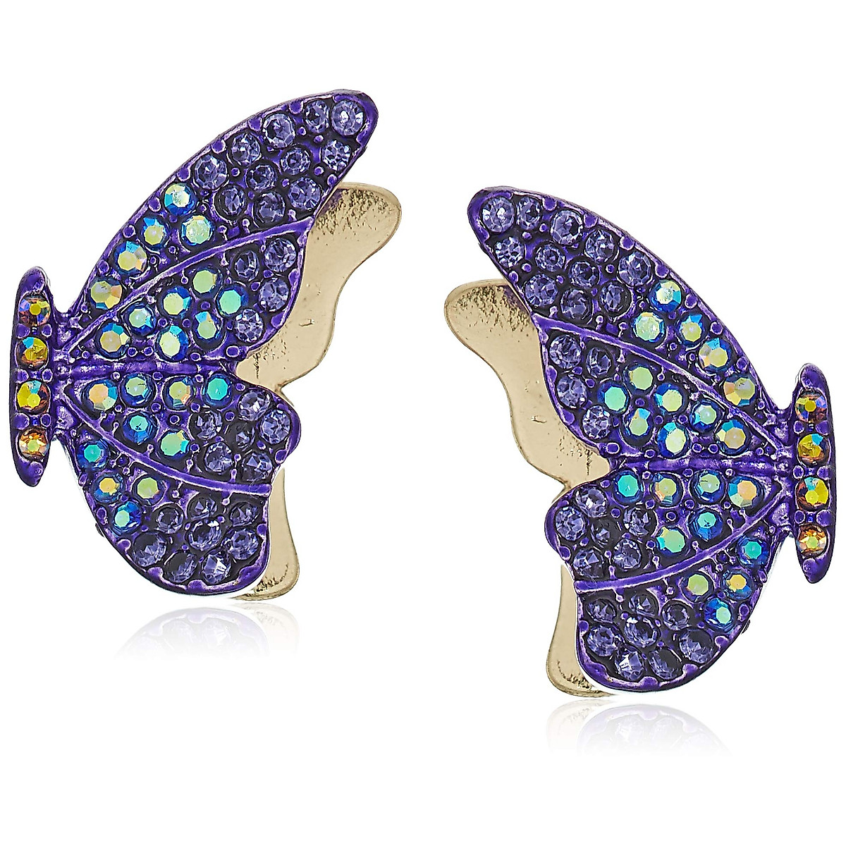 Betsey Johnson Pave Butterfly Stud Earrings